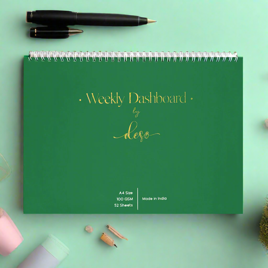 Weekly Dashboard Notepad - Viridian Green - NEW PREMIUM VERSION – The Deso Project