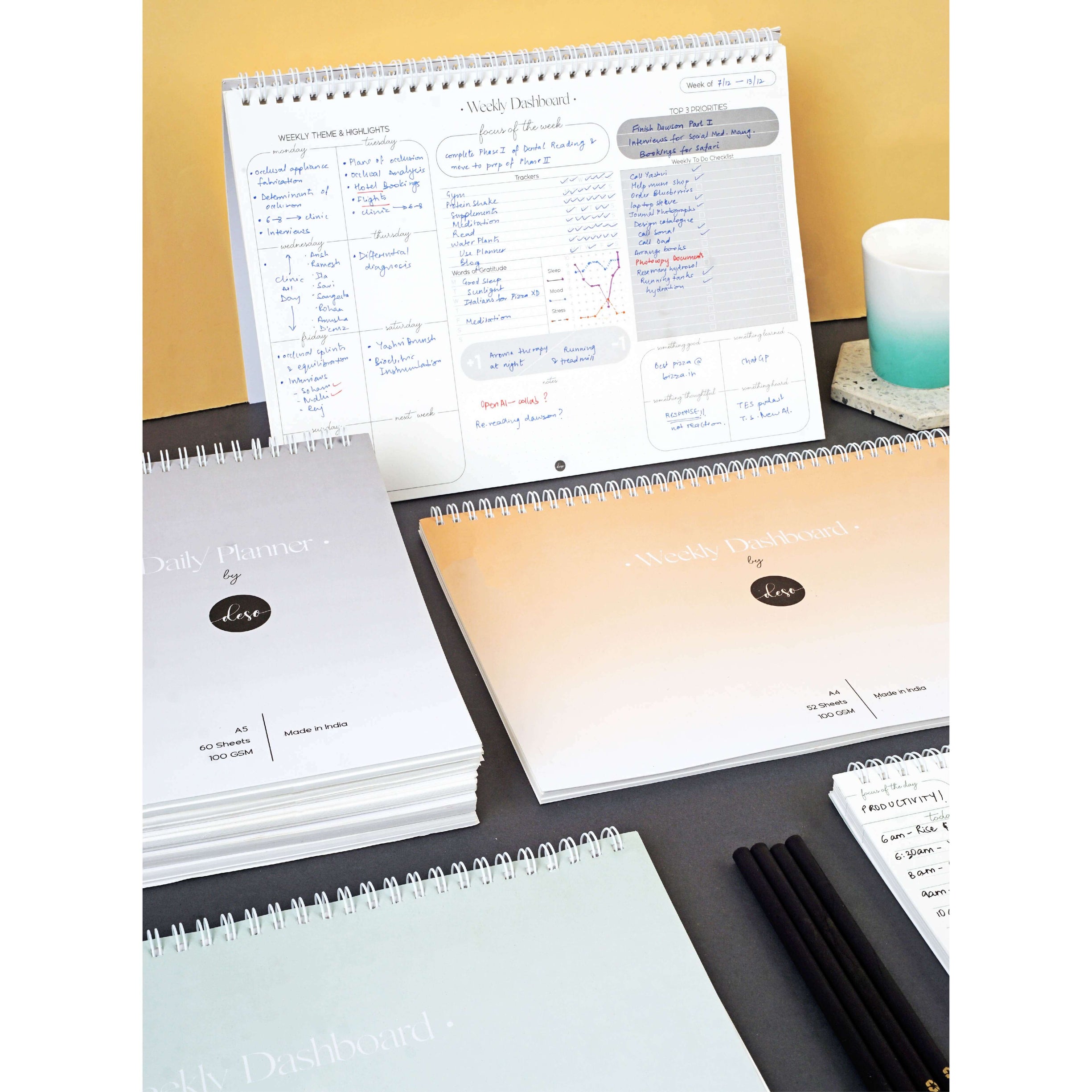 Weekly Dashboard Notepad - Cara Cara Orange - NEW PREMIUM VERSION – The Deso Project