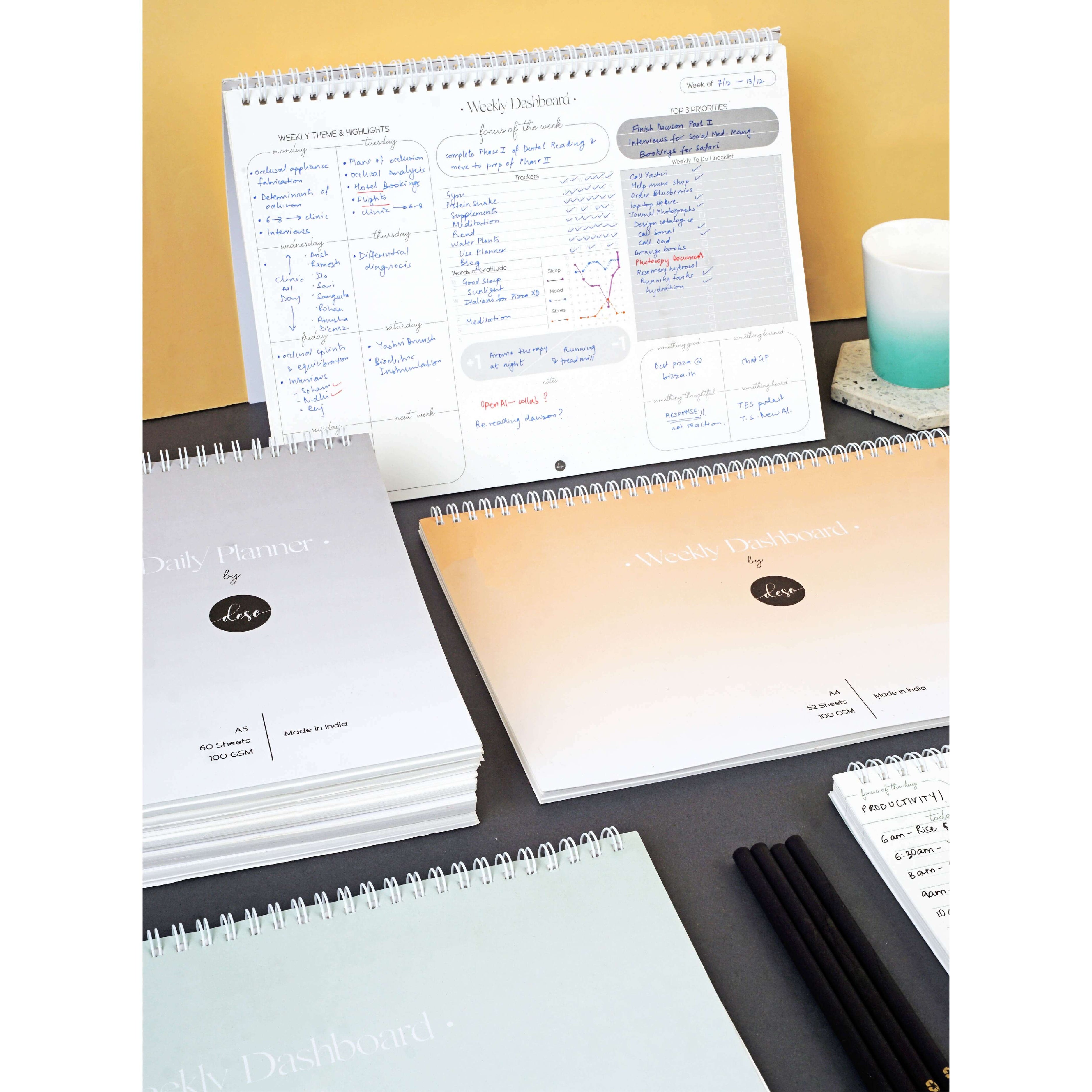 Weekly Dashboard Notepad - Cara Cara Orange - NEW PREMIUM VERSION – The Deso Project